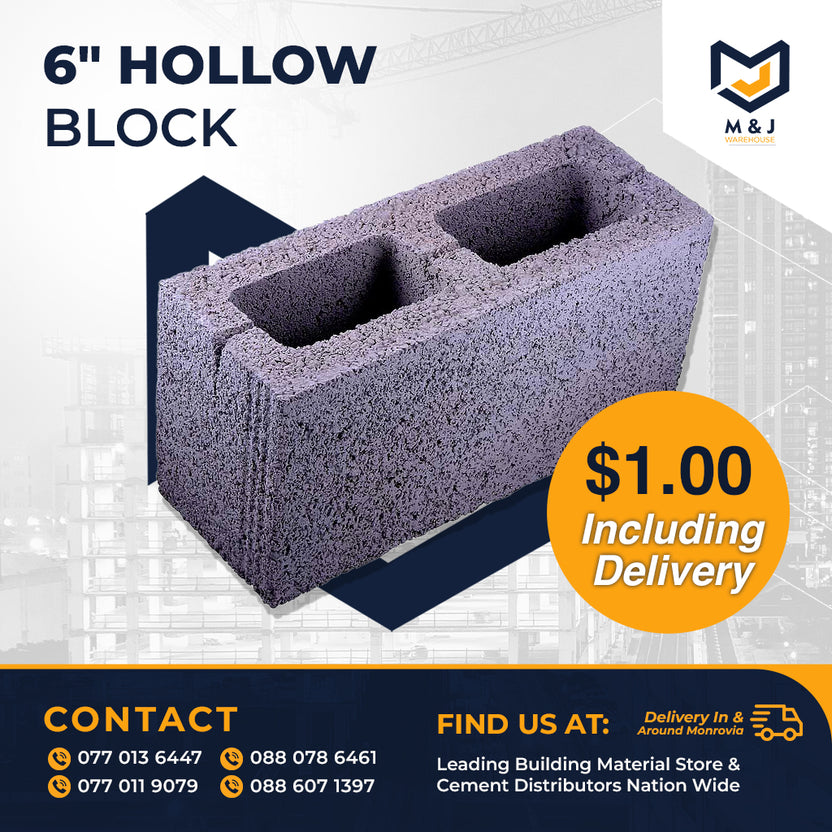 6" Hollow Block – M&J Warehouse